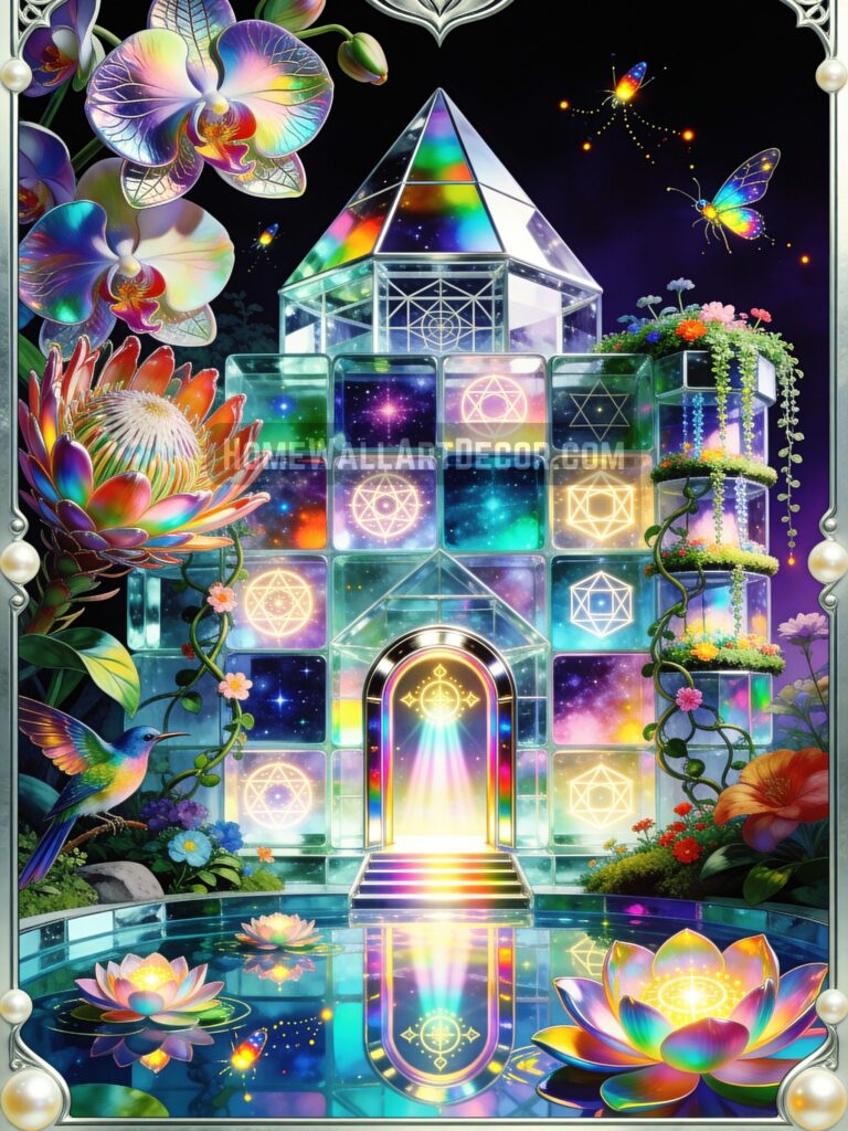 Divine Crystal Temple Art | Sacred Geometry Lotus Sanctuary | Digital ...
